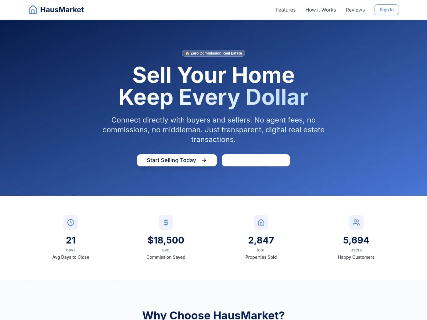 HausMarket - Zero Commission Real Estate Marketplace
