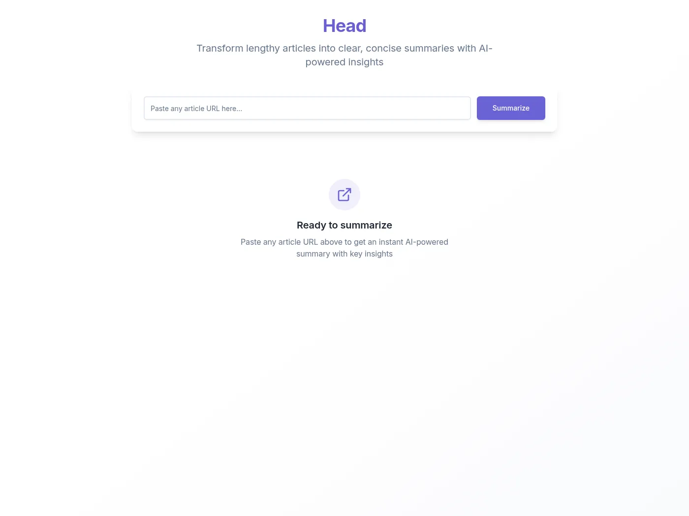 Head: AI-Powered Content Summarizer