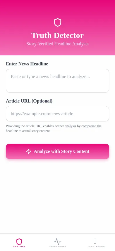 Headline Truth Detector: Real-Time News Analysis App