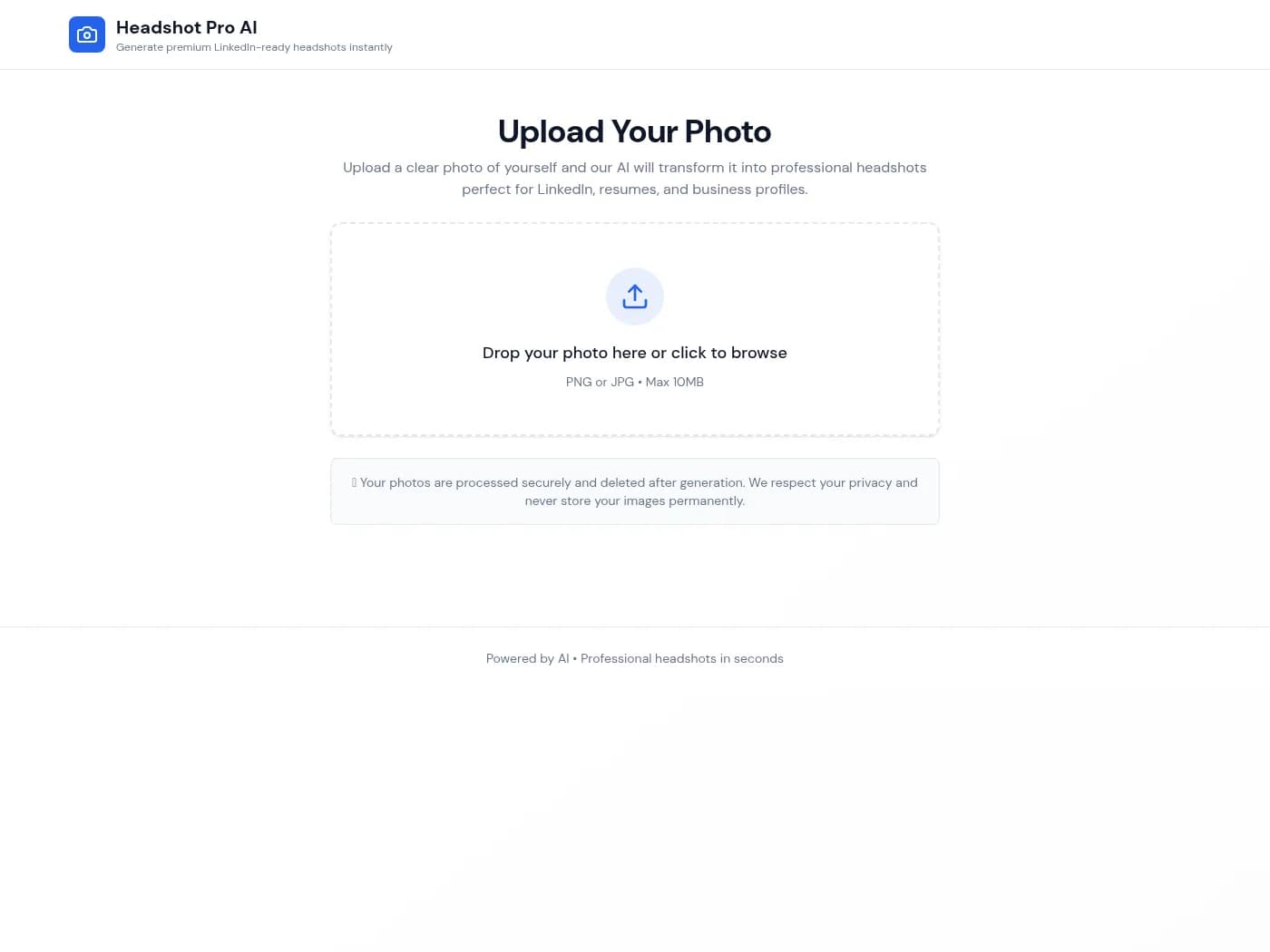 Headshot Pro AI - LinkedIn-Ready Headshot Generator