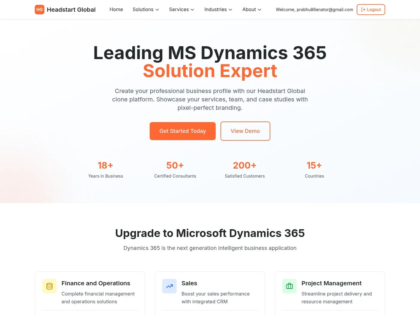 Headstart Global Website Clone Platform