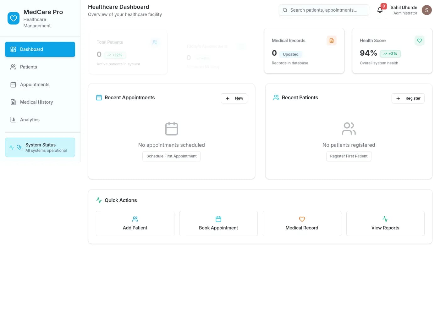 Health Care Management Application