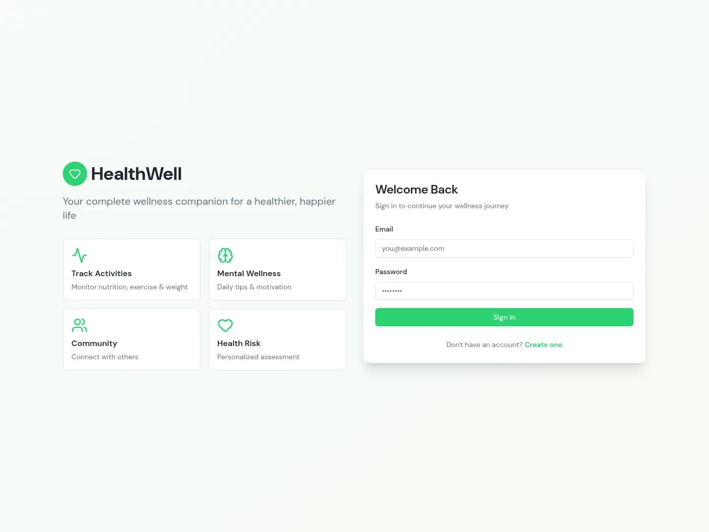 Health Risk Assessment & Wellness Portal
