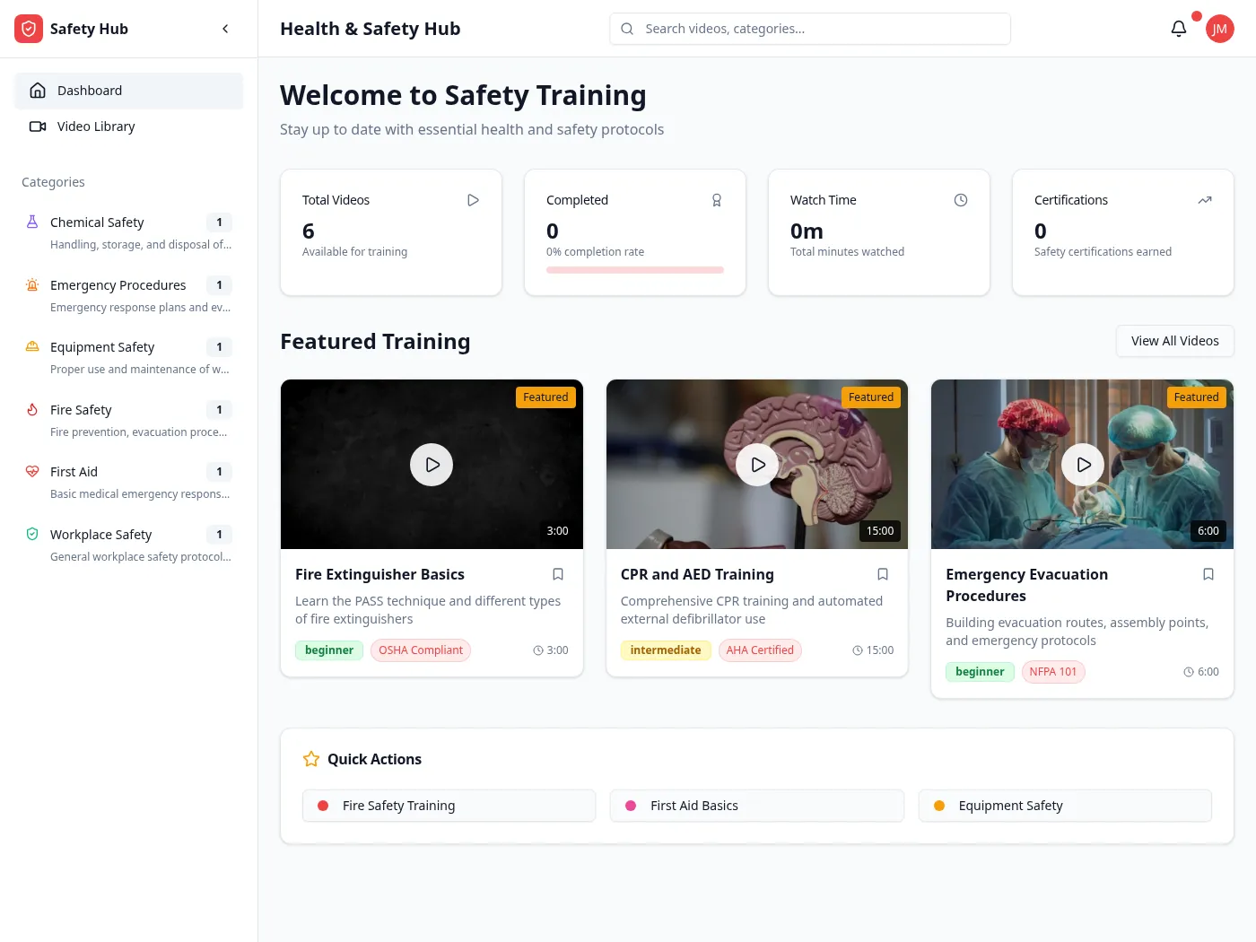 Health & Safety Video Hub