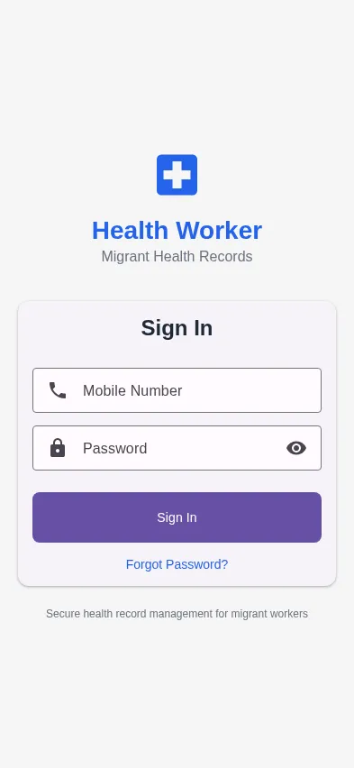 Health Worker Mobile App for Migrant Health Records