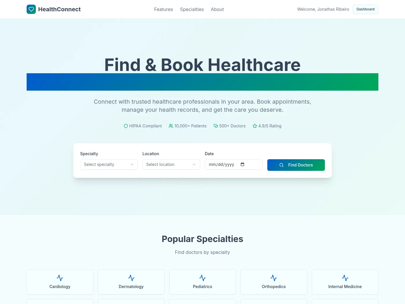 HealthConnect Appointment Booking Platform