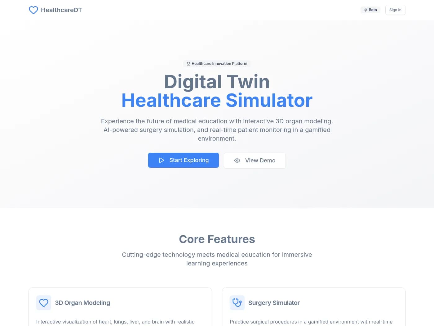 Healthcare Digital Twin Simulator