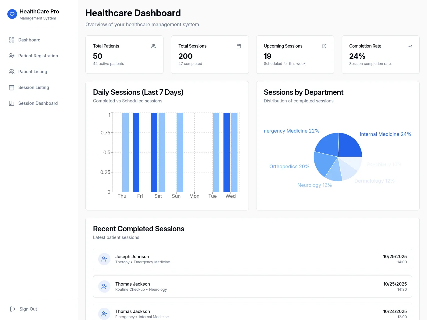 Healthcare Management Demo App