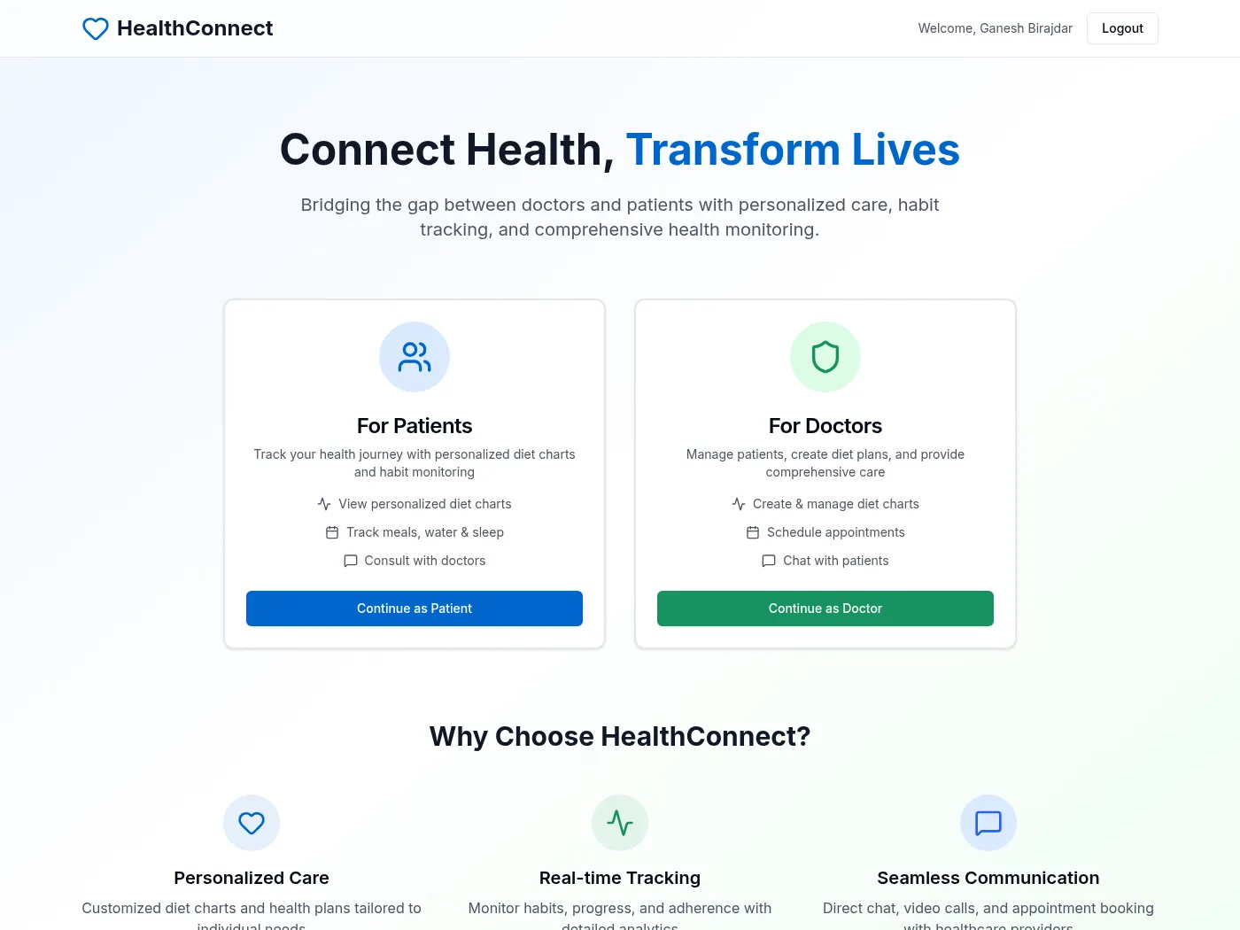 HealthConnect: Interactive Web Platform for Doctors and Patients