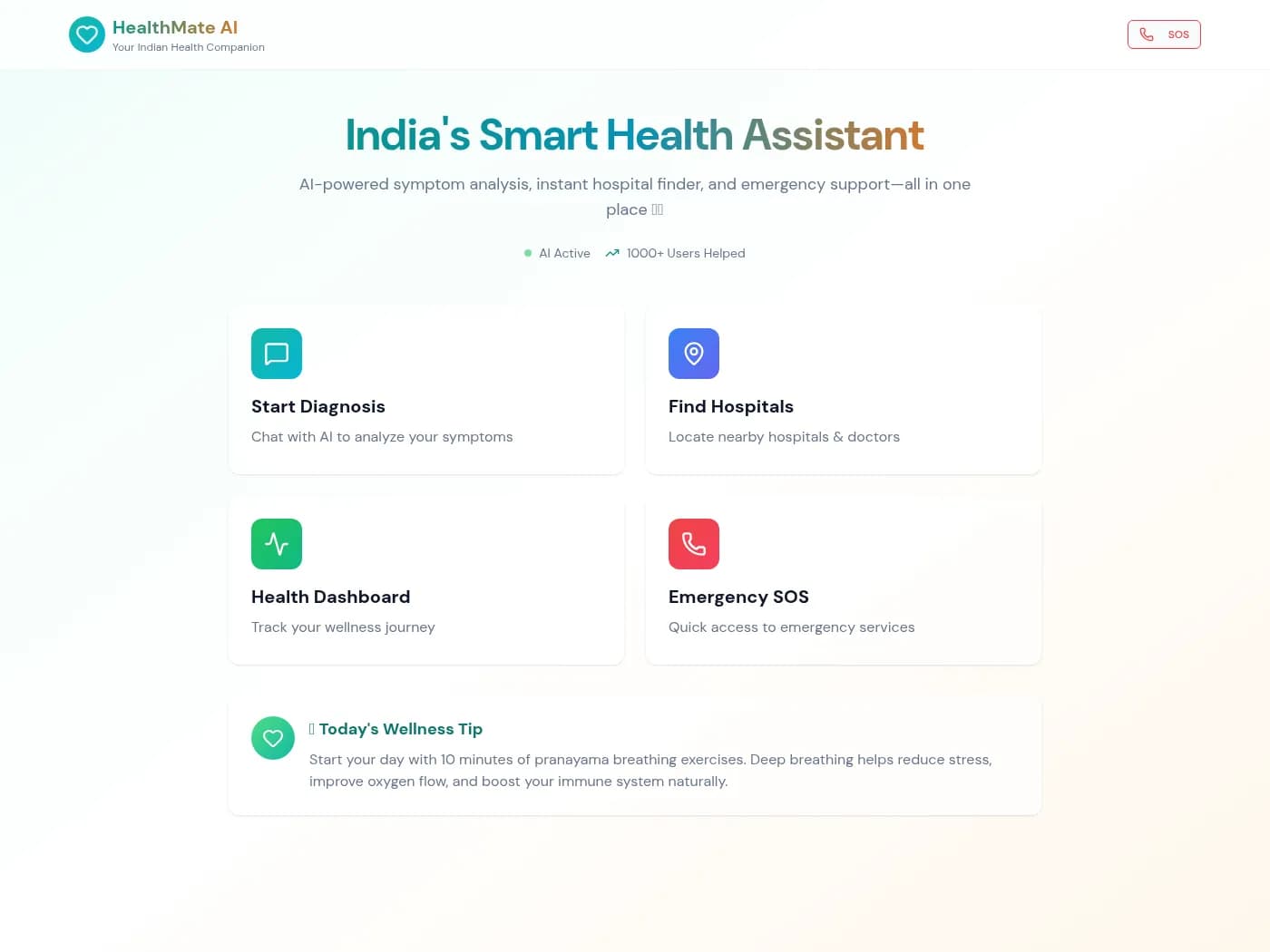 HealthMate AI — Indian Smart Health Assistant