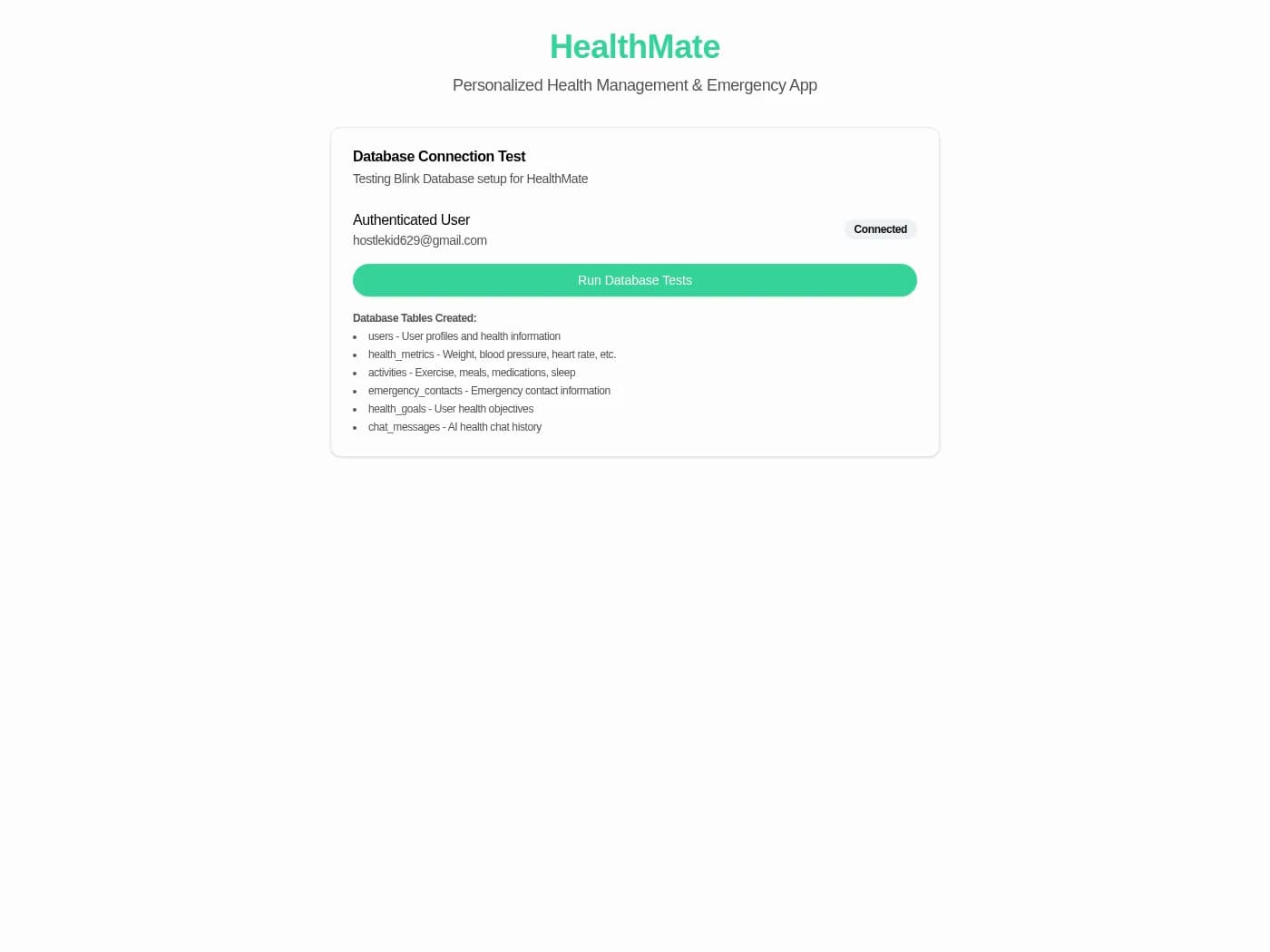 HealthMate: Personalized Health Management & Emergency App