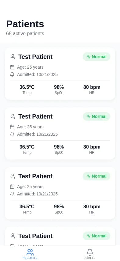 HealthMonitorApp - Real-Time Patient Health Monitoring Mobile App