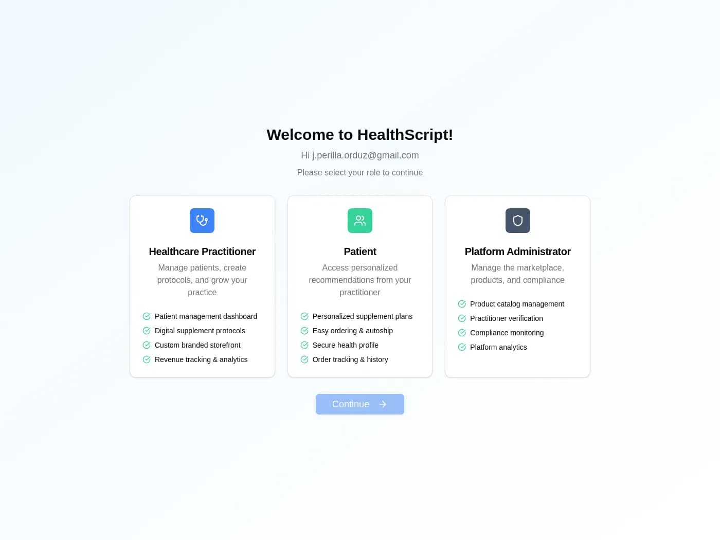 HealthScript - Practitioner-Patient Supplement Platform