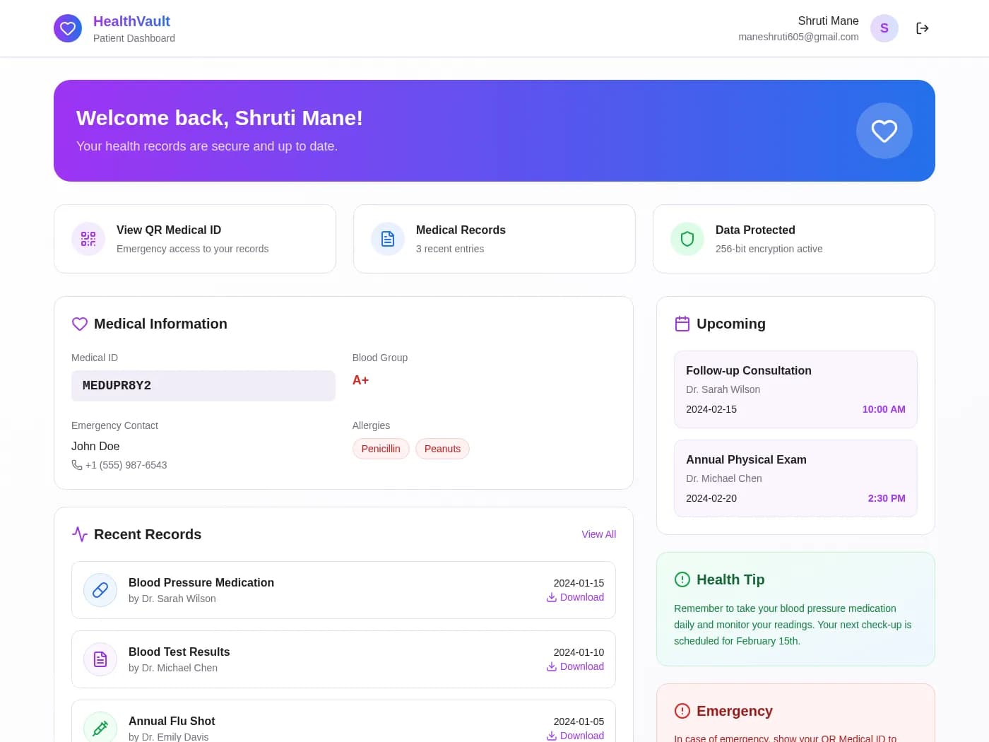 HealthVault – Lifetime Digital Health Record System