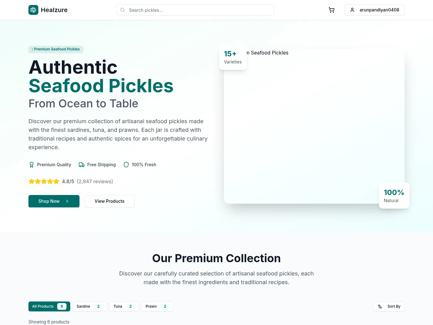 Healzure Seafood Pickle Storefront