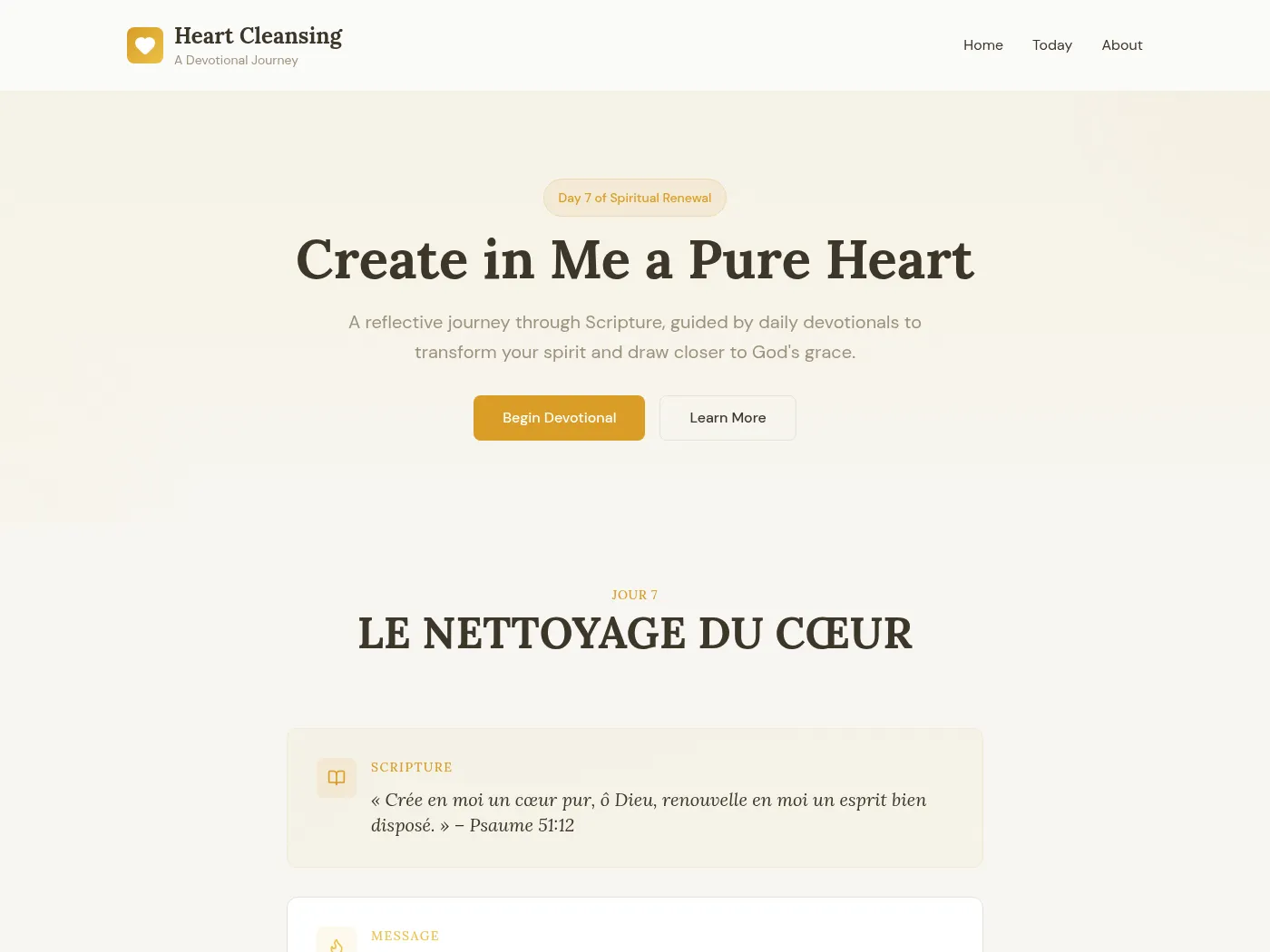 Heart Cleansing Devotional Web App