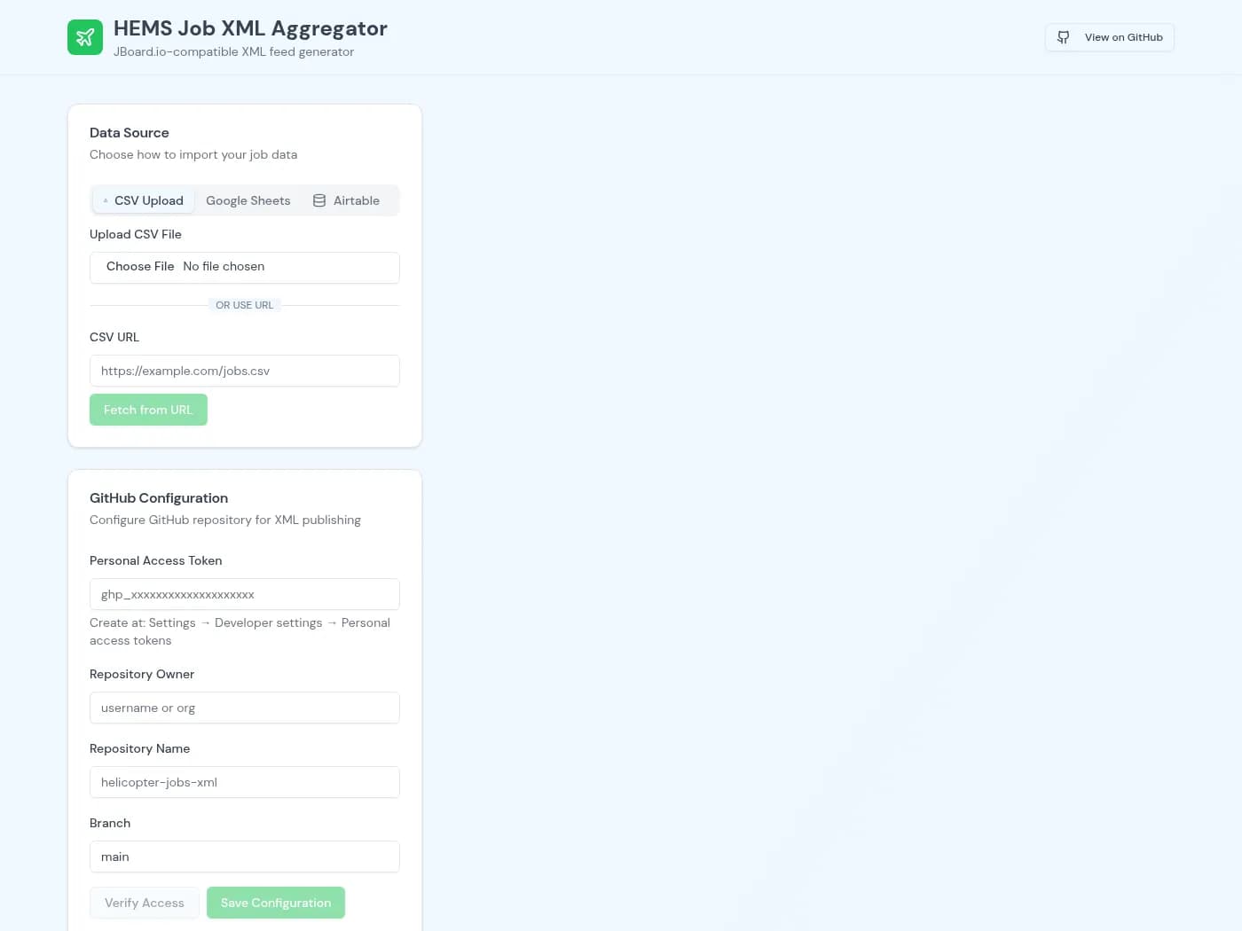 Helicopter Job Board XML Aggregator