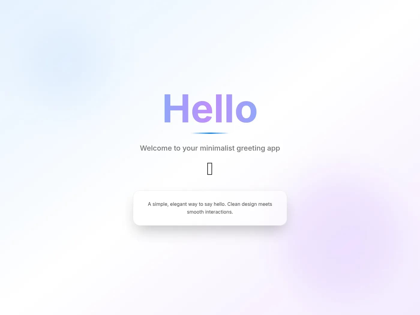 Hello Greeting App