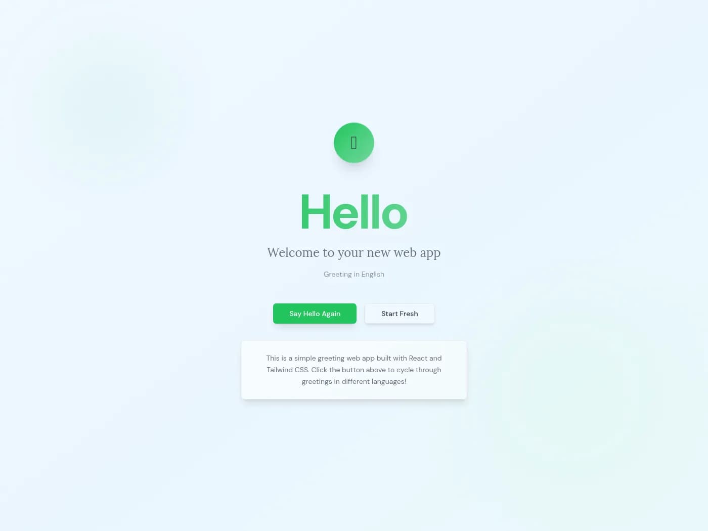 Hello Greeting Web App