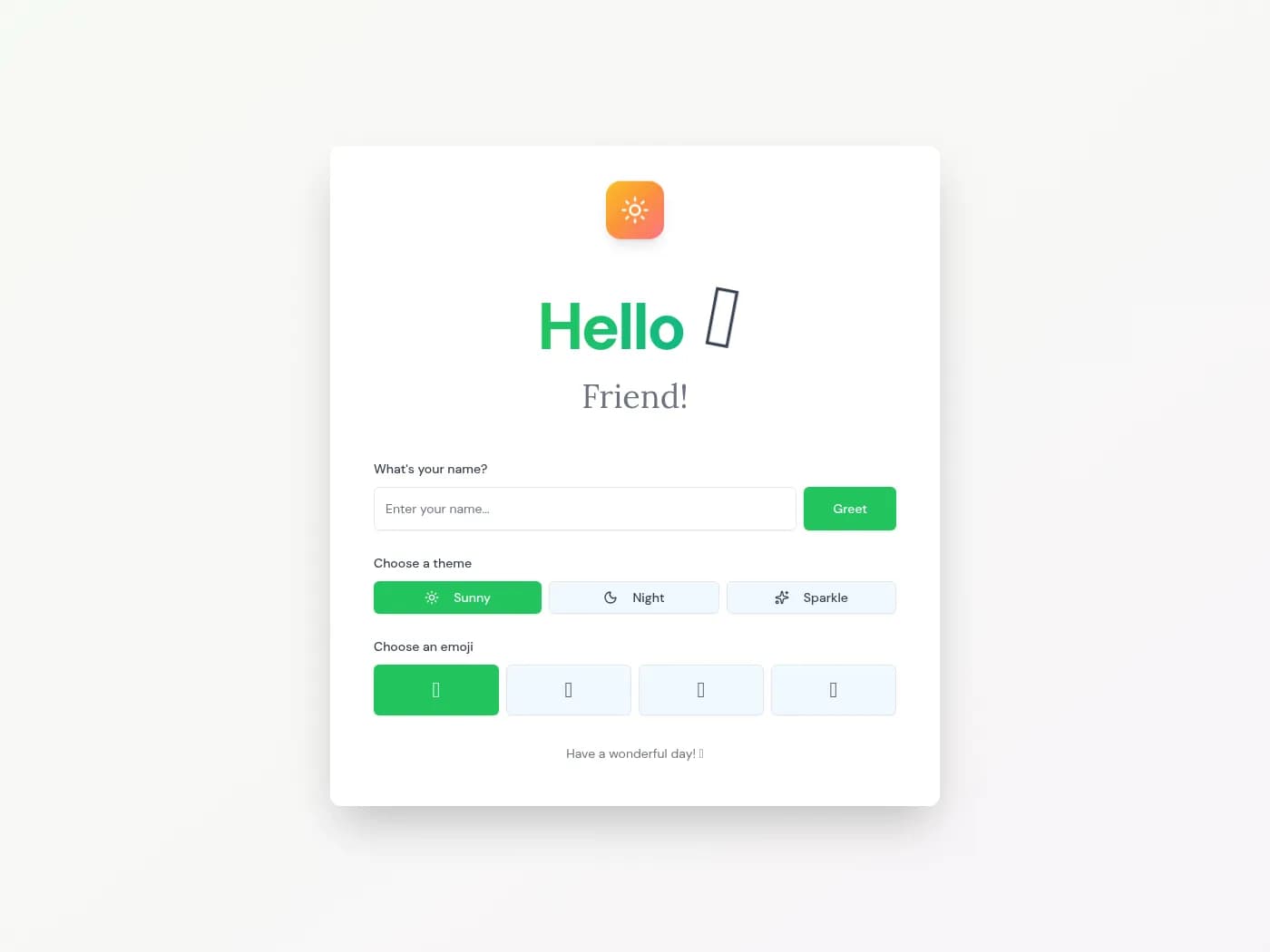Hello Greeting Web App