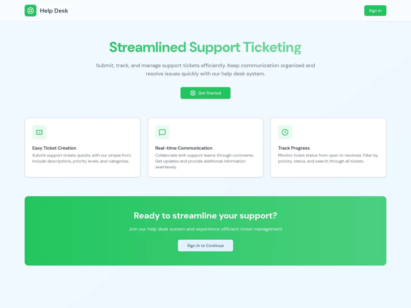 Help Desk Ticketing System