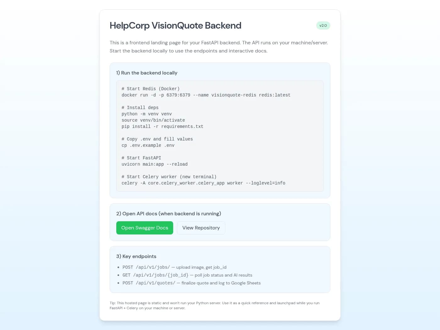 HelpCorp VisionQuote AI Backend (SOTA v2.0)
