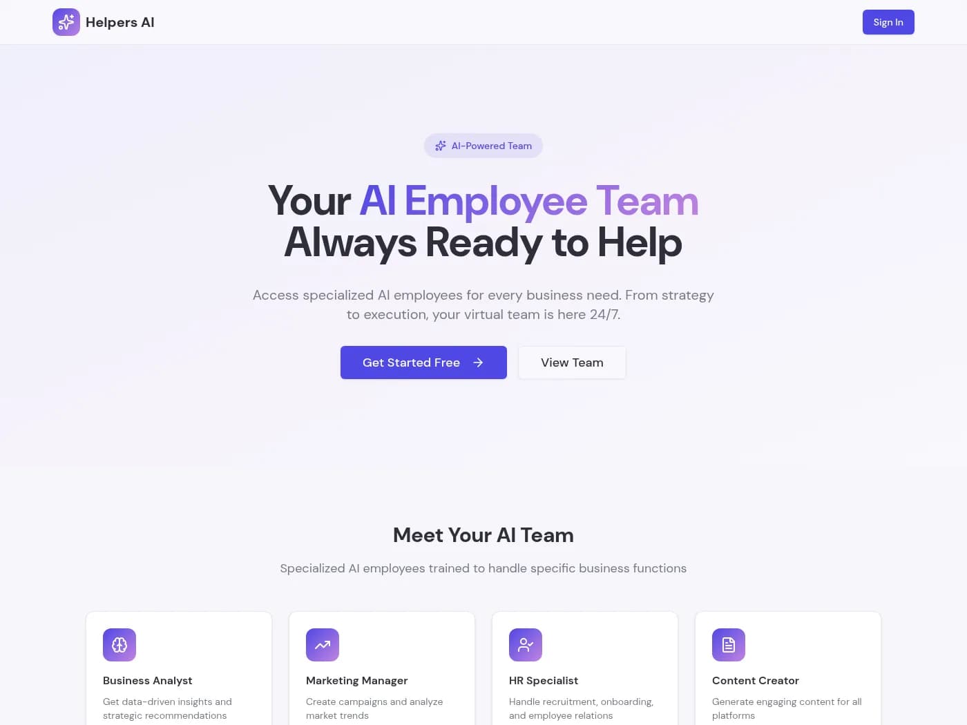 Helpers AI: Multi-Role AI Employee Platform