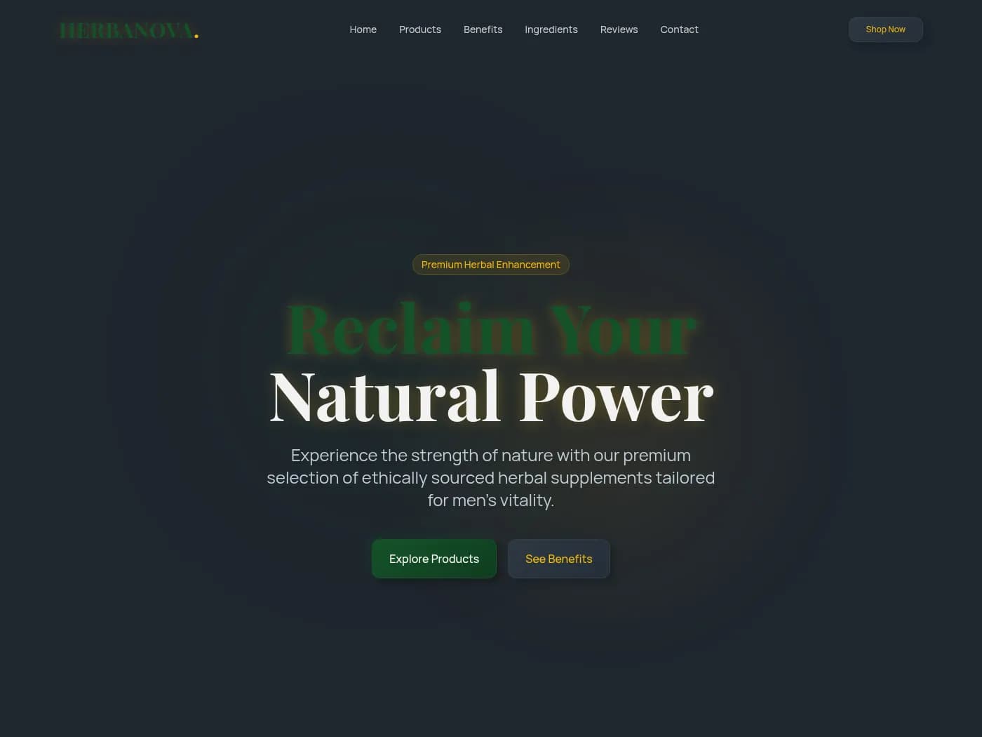 Herbanova Men's Wellness Landing Page