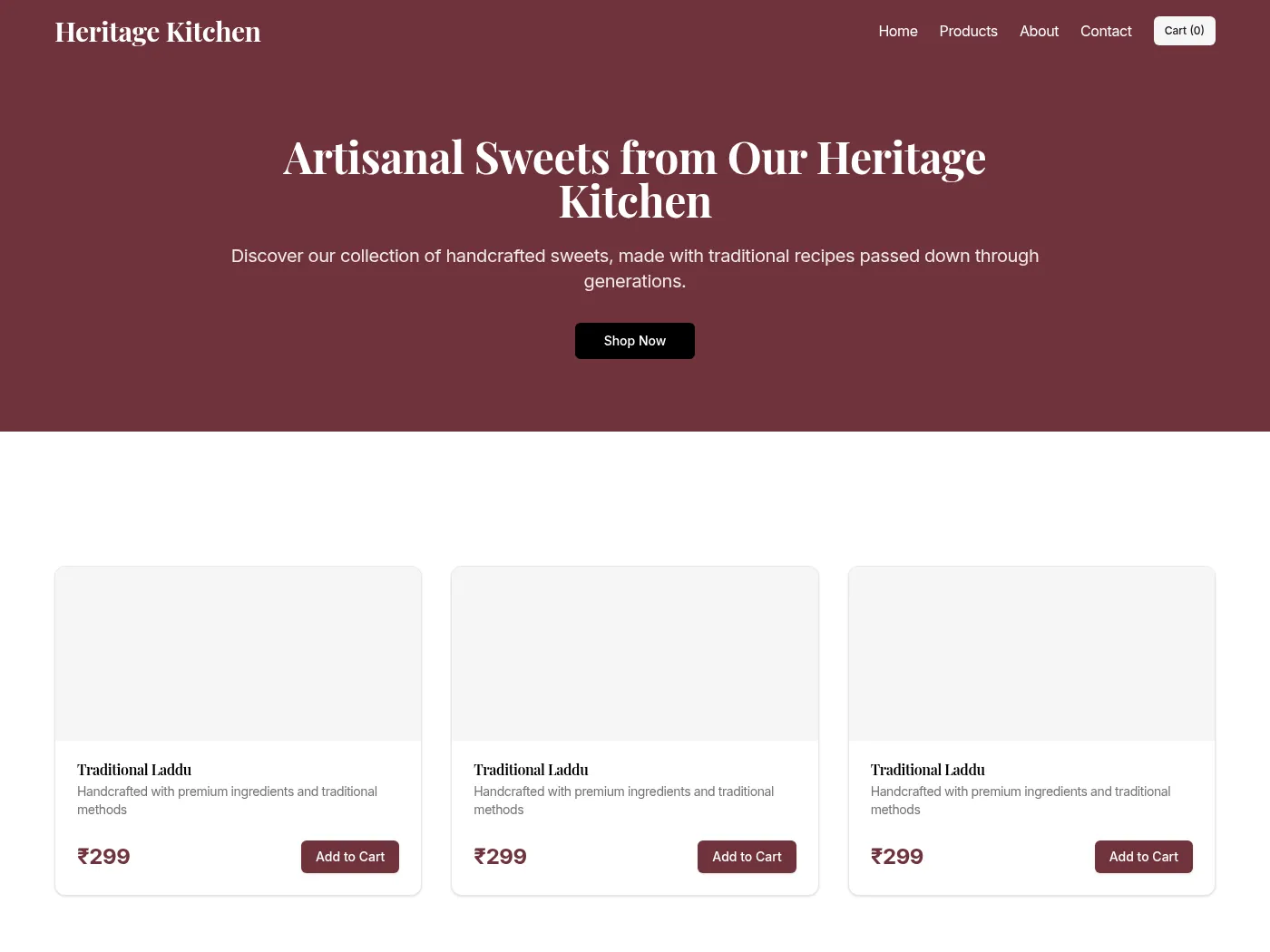 Heritage Kitchen Ecommerce Platform