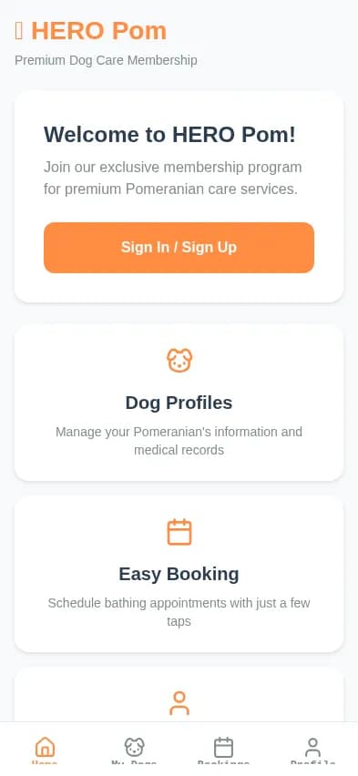 HERO Pom Membership Program App