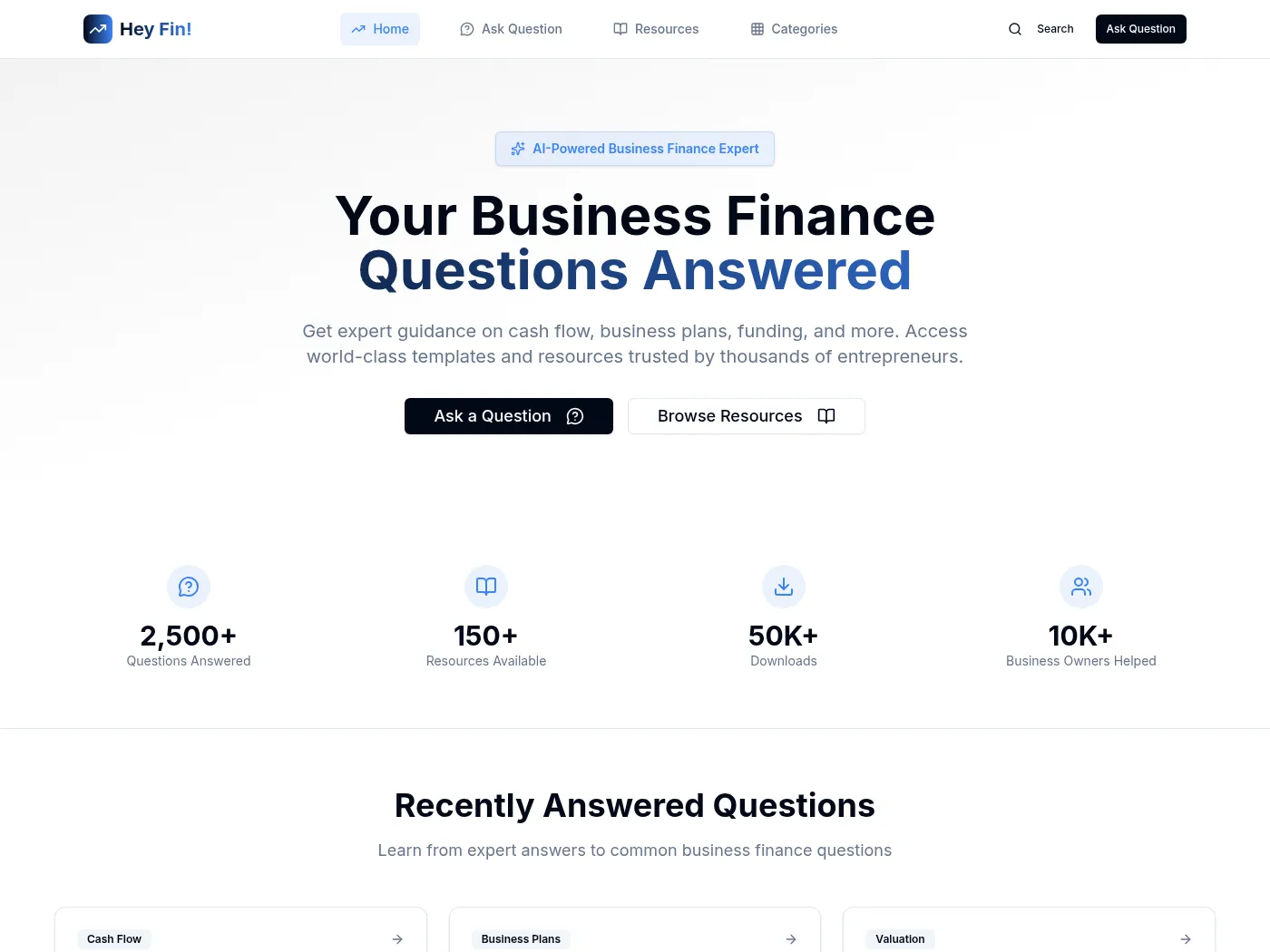 Hey Fin! Business Finance AMA Platform
