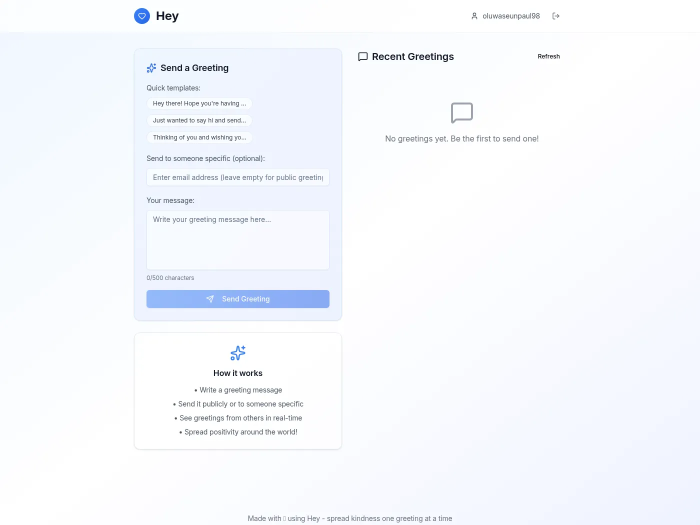 Hey: Simple Greeting Web App