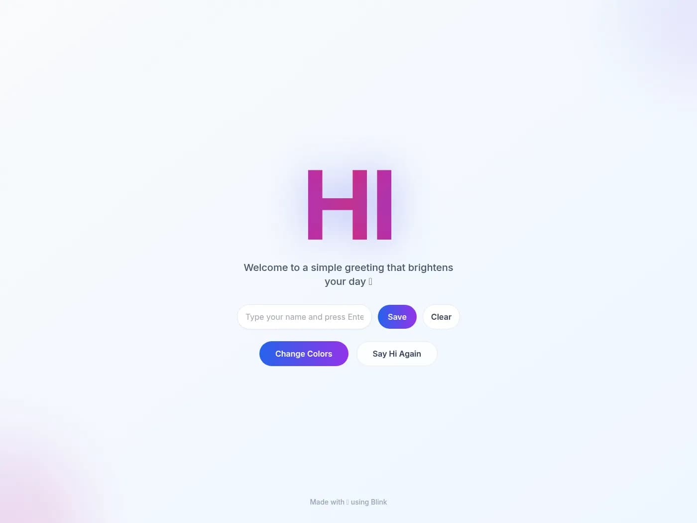 HI Greeting Web App