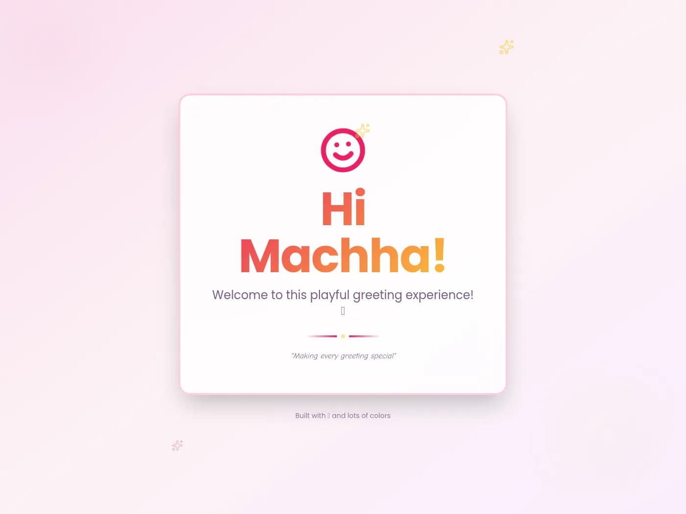 Hi Machha Greeting App