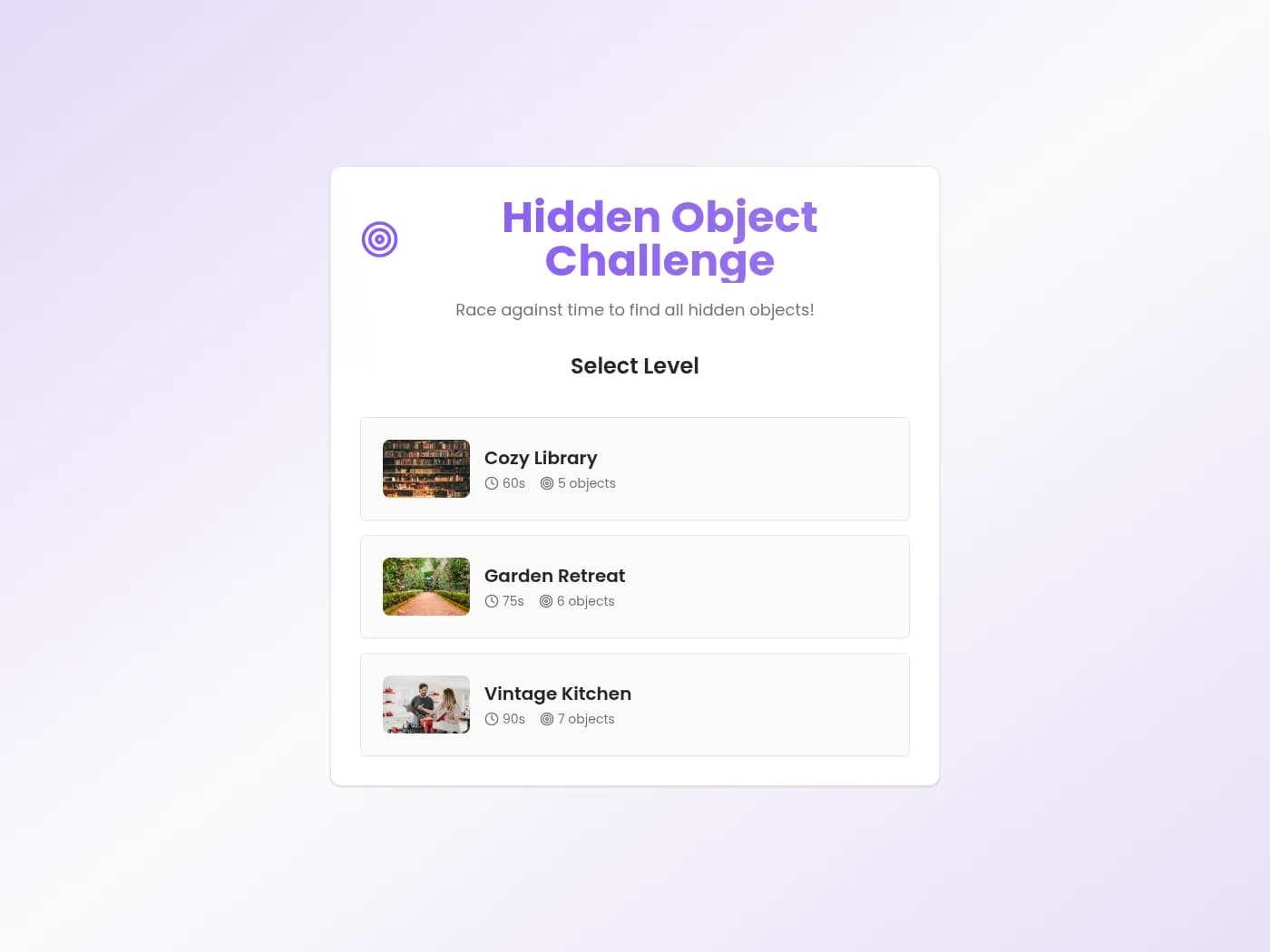 Hidden Object Time Challenge