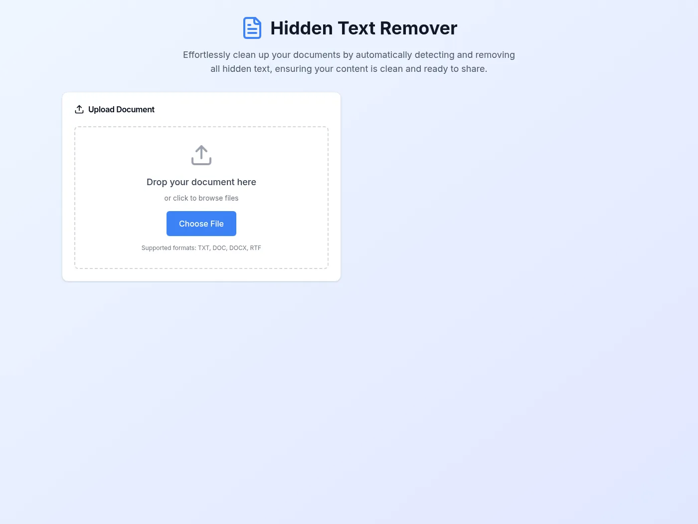 Hidden Text Remover for Documents