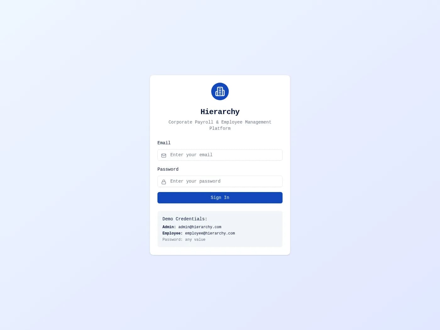 Hierarchy: Corporate Payroll & Employee Management Platform
