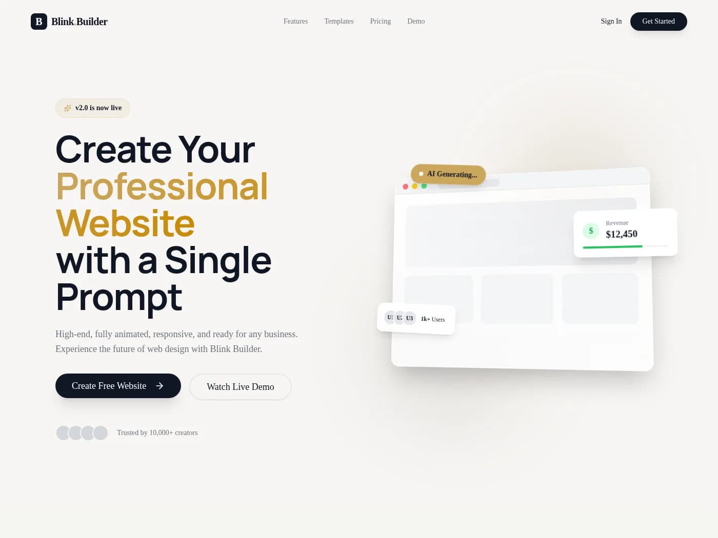 High-End 3D Animated Professional Website Builder