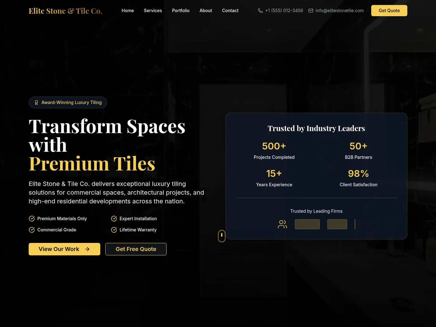High-End B2B Tiling Company Website