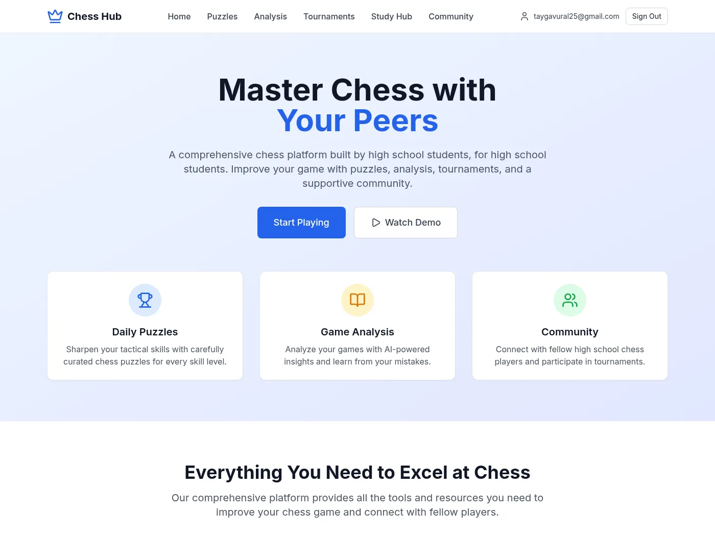 High School Chess Hub
