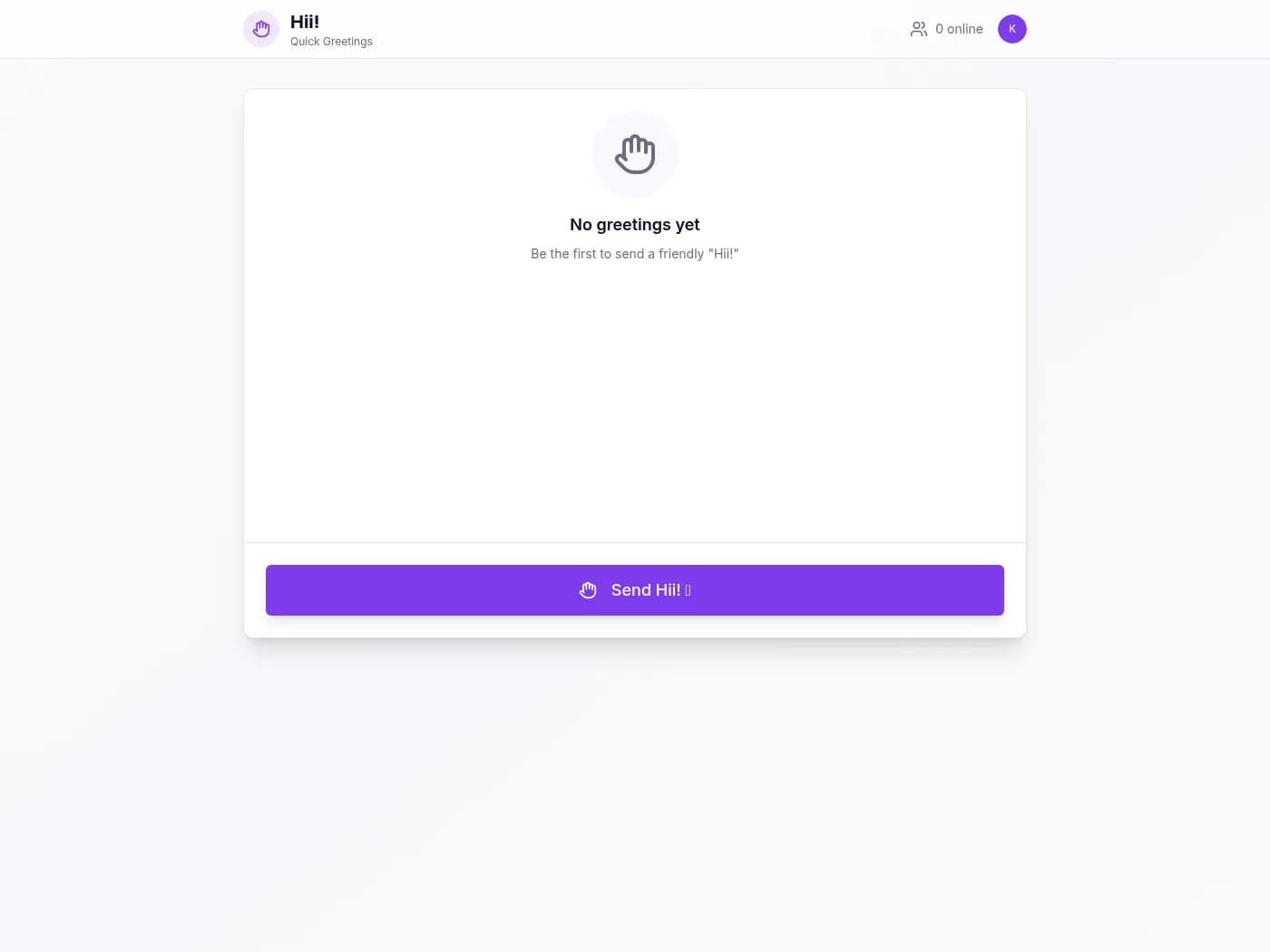 Hii Greeting Web App
