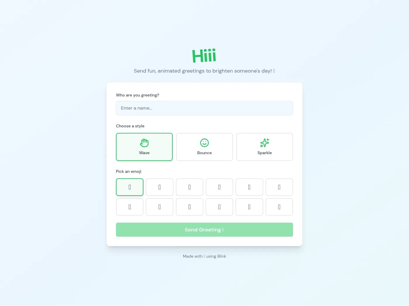 Hiii Greeting Web App