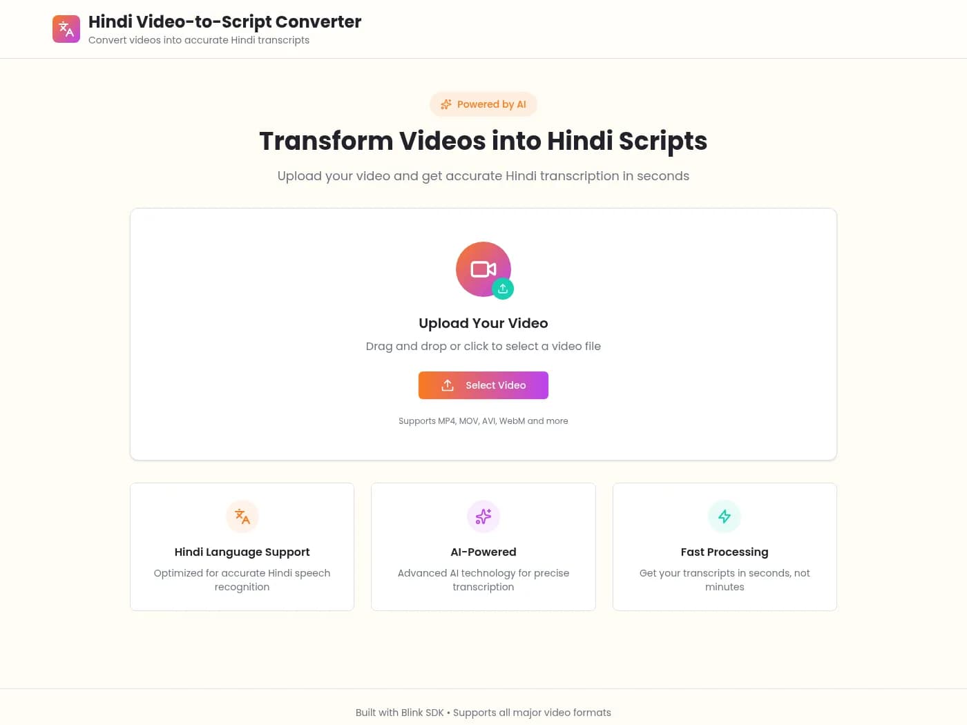 Hindi Video-to-Script Converter