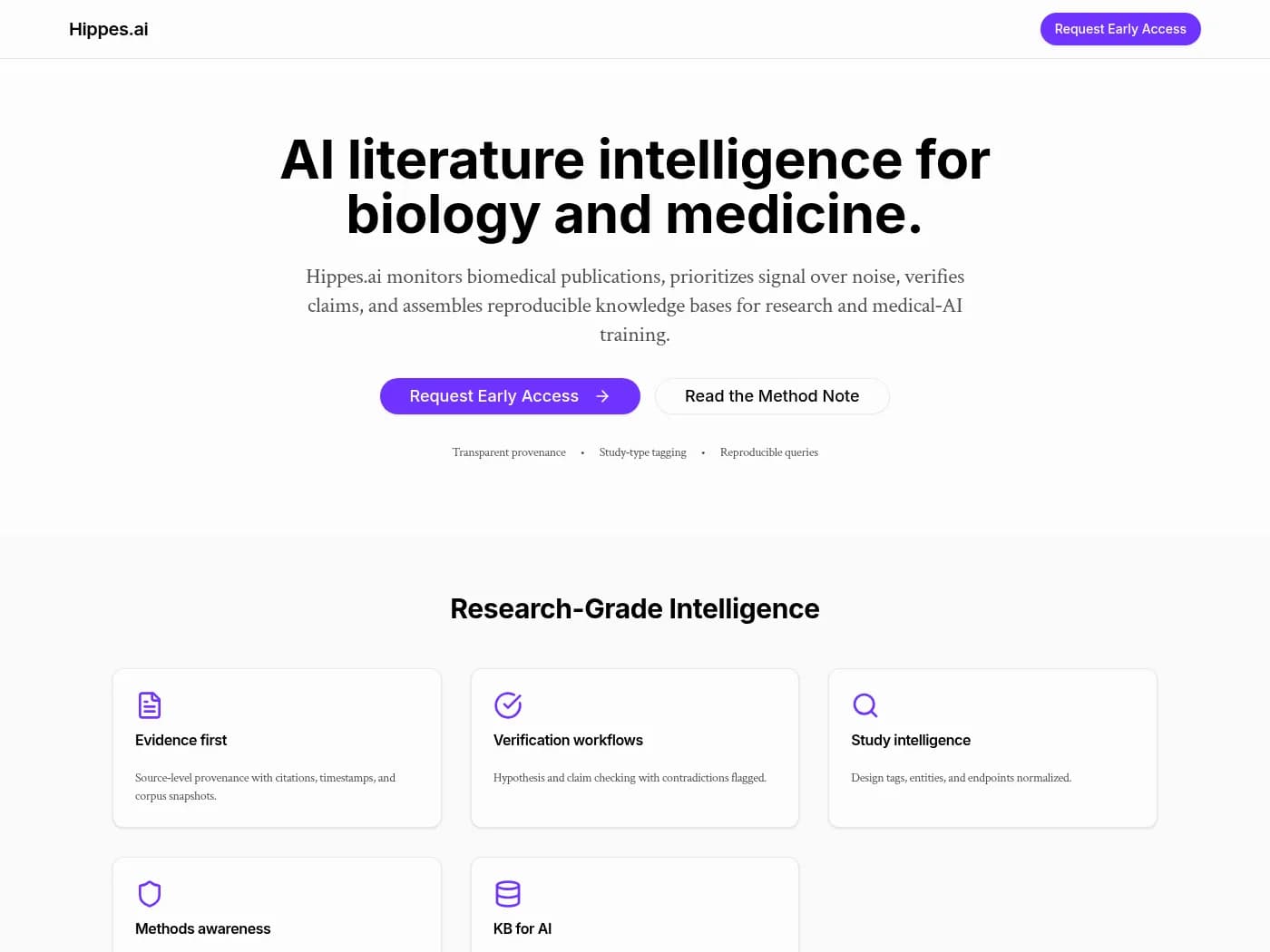 Hippes.ai Early Access Landing Page
