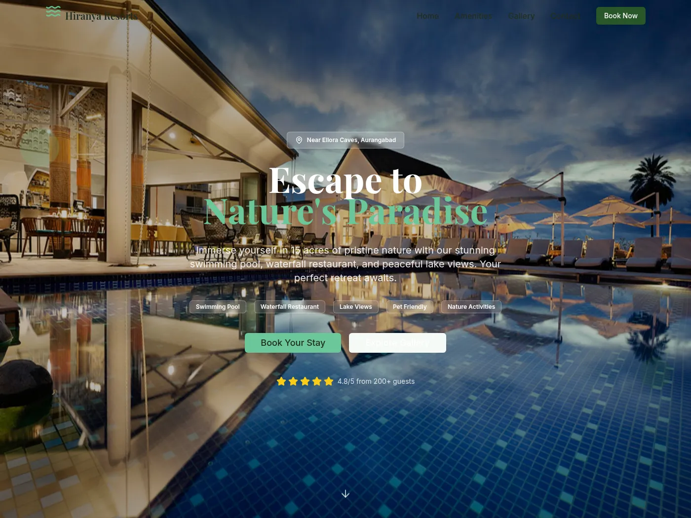 Hiranya Resorts Nature-Inspired Website Redesign