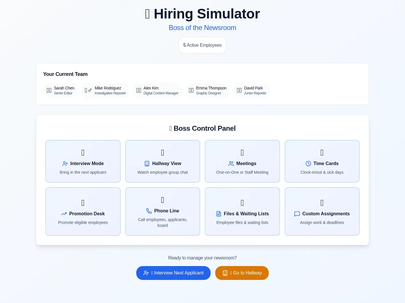 Hiring Simulator: Boss of the Newsroom