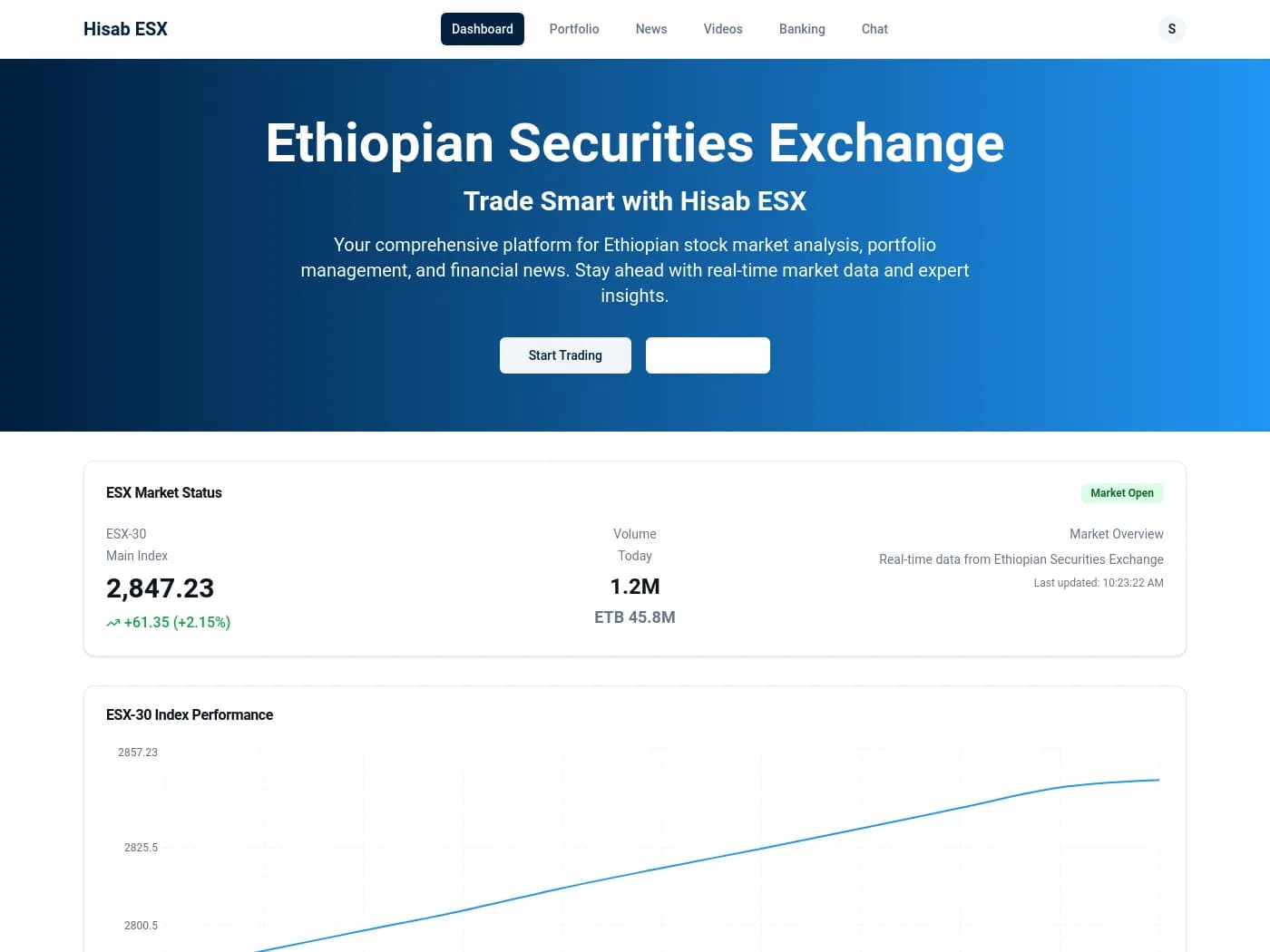 Hisab ESX - Ethiopian Securities Exchange Trading Platform