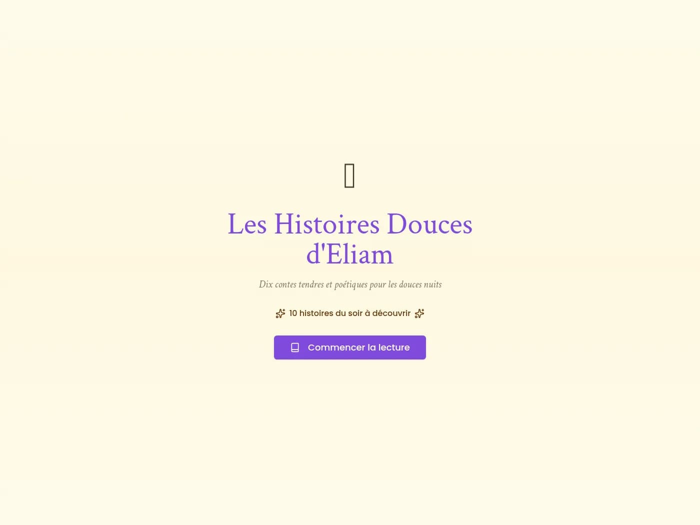 Les Histoires Douces d’Eliam – Web App de Lecture du Soir