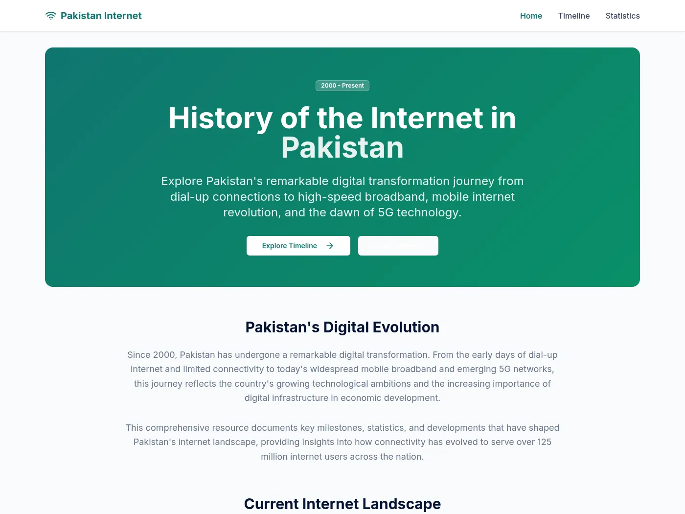 The History of the Internet in Pakistan (2000–Present) Website