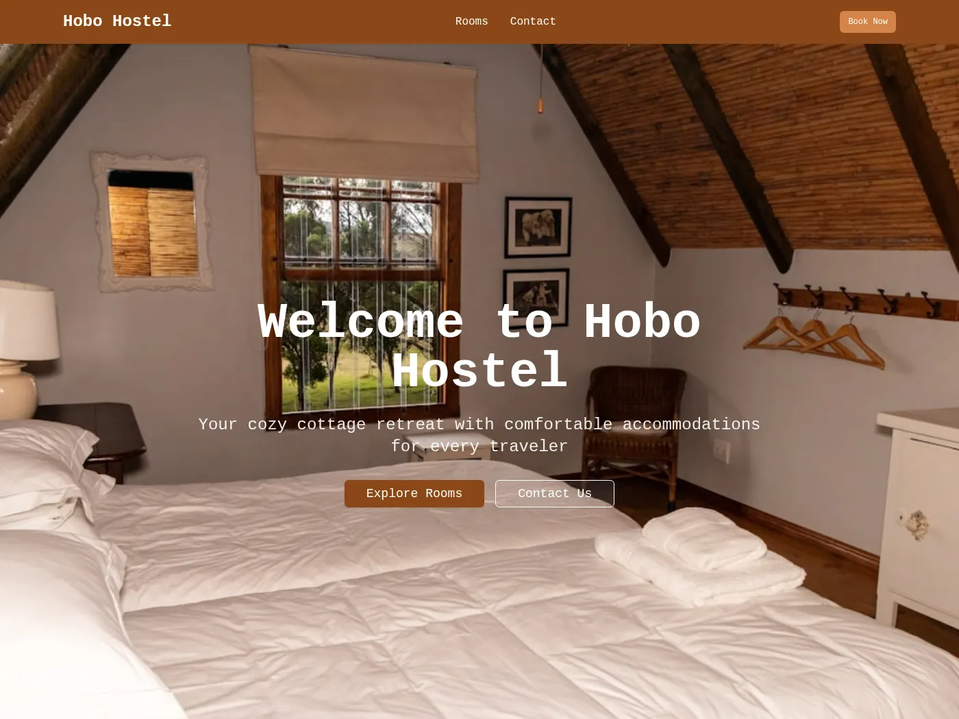 Hobo Hostel Cottage Showcase Website